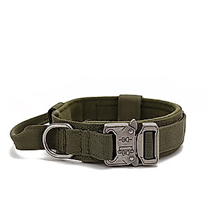 Tactical Dog Military Collar and Leash Set (Medium, Green)