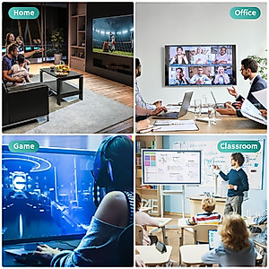 4K DisplayPort to HDMI Cable 50 FT, DP to HDMI Male Video UHD Cable, Uni-Directional Cord, for PC, Desktop, Graphics Card to HDTV, Monitor, Projector, with 2 HDMI Angle Adapters and 25 Zip Ties-Black