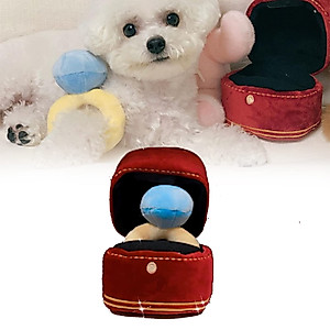 Diamond Ring Set Interactive Dog Toys, Unique Hide and Seek Dog Toys, BB Call Squeaky Puzzle Dog Toys, Durable Plush Chew Toys for Small Medium Large Dogs Training Playing-A