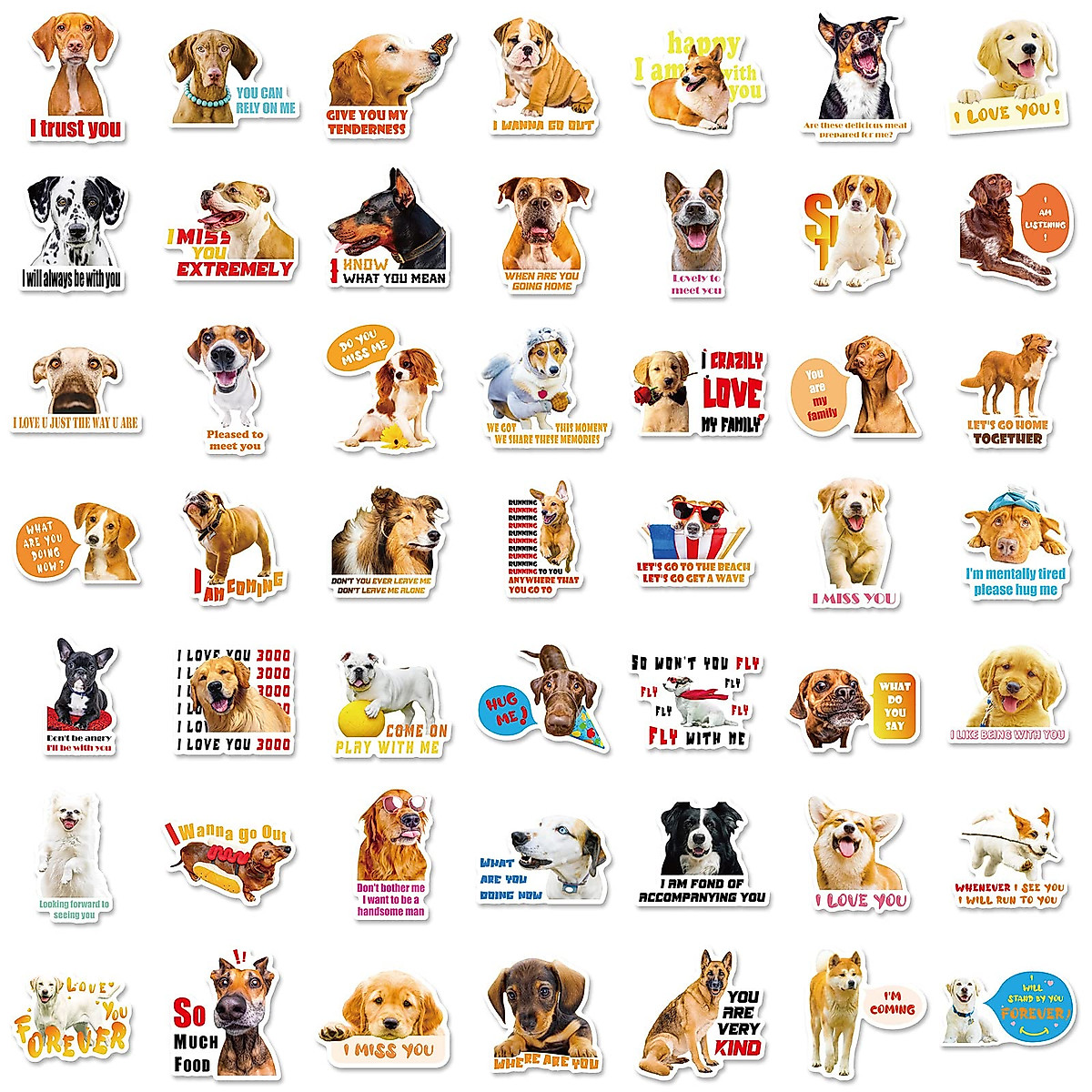 BELLSCHE 100Pcs Dog Stickers, Cute Dog Stickers for Adults Teens Kids, Waterproof Water Bottle Stickers Decals for Laptop Skateboard Scrapbook Phone Luggage Bicycle, (BELLSCHE-1)