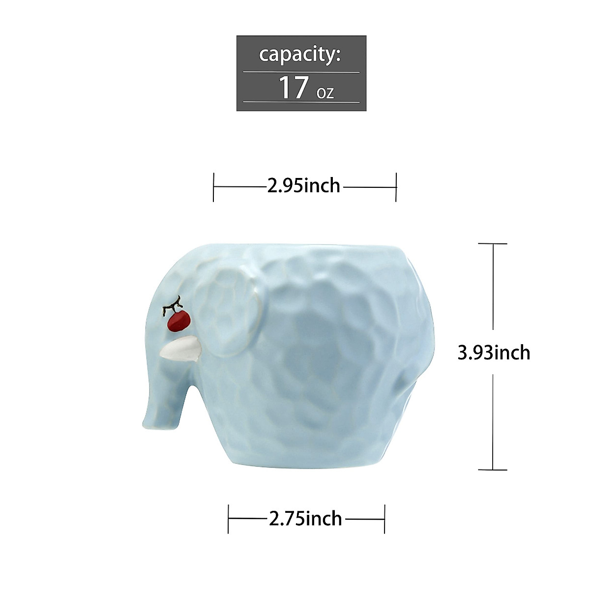 SUN GKOTTA Ceramic Mug elephant Shape Tiki Mugs Set of 2,Tiki Cups,Cute Exotic Cocktail Glasses for Bar Mai Tai, Punch, Pina Colada, and Tropical Drinks