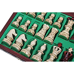 Handmade Chess Set European Ambassador with 21" Board and Hand Carved Chess Pieces