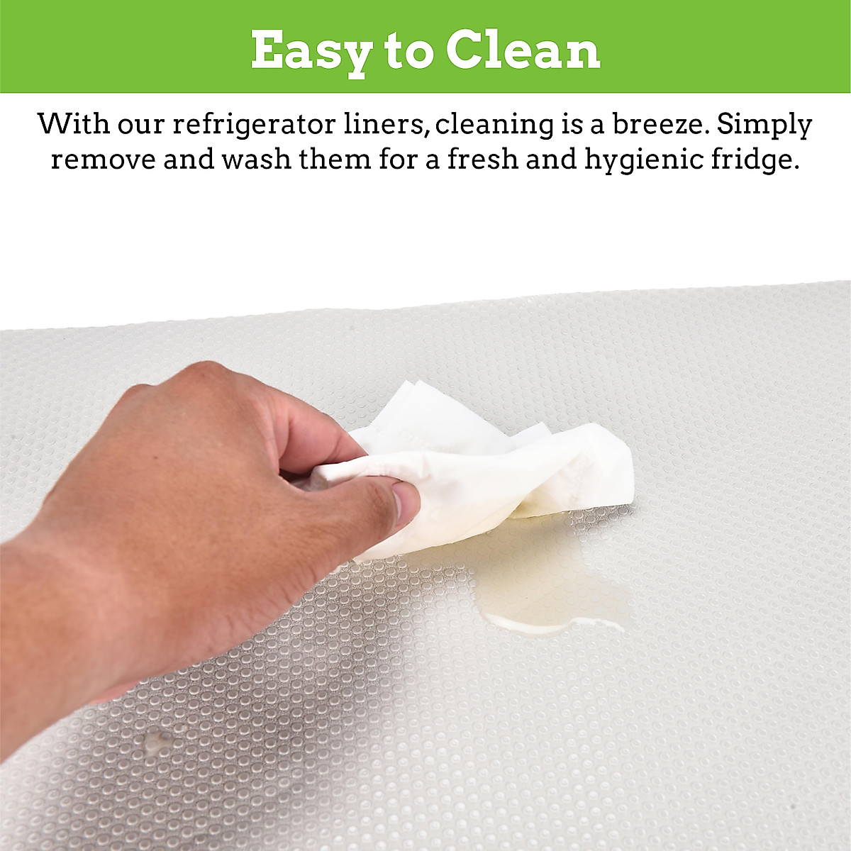 Nourished Essentials Refrigerator Liners - Set of 8 Non-Slip Fridge Liner Easy to Clean and Reusable - Moisture-Absorbing Refrigerator Mats to Keep Fridge Clean and Organized - Light Gray