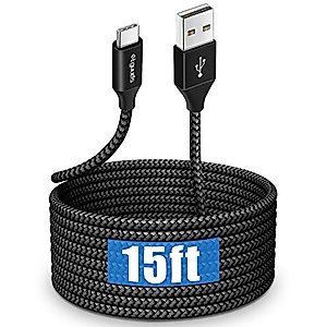 etguuds Long USB C Cable 15ft, USB 2.0 to USB Type C Cable Fast Charging Nylon Braided Charger Cord Compatible with Samsung Galaxy Note, LG, Moto, Google, Sony, Switch, Camera and Other USB-C Device