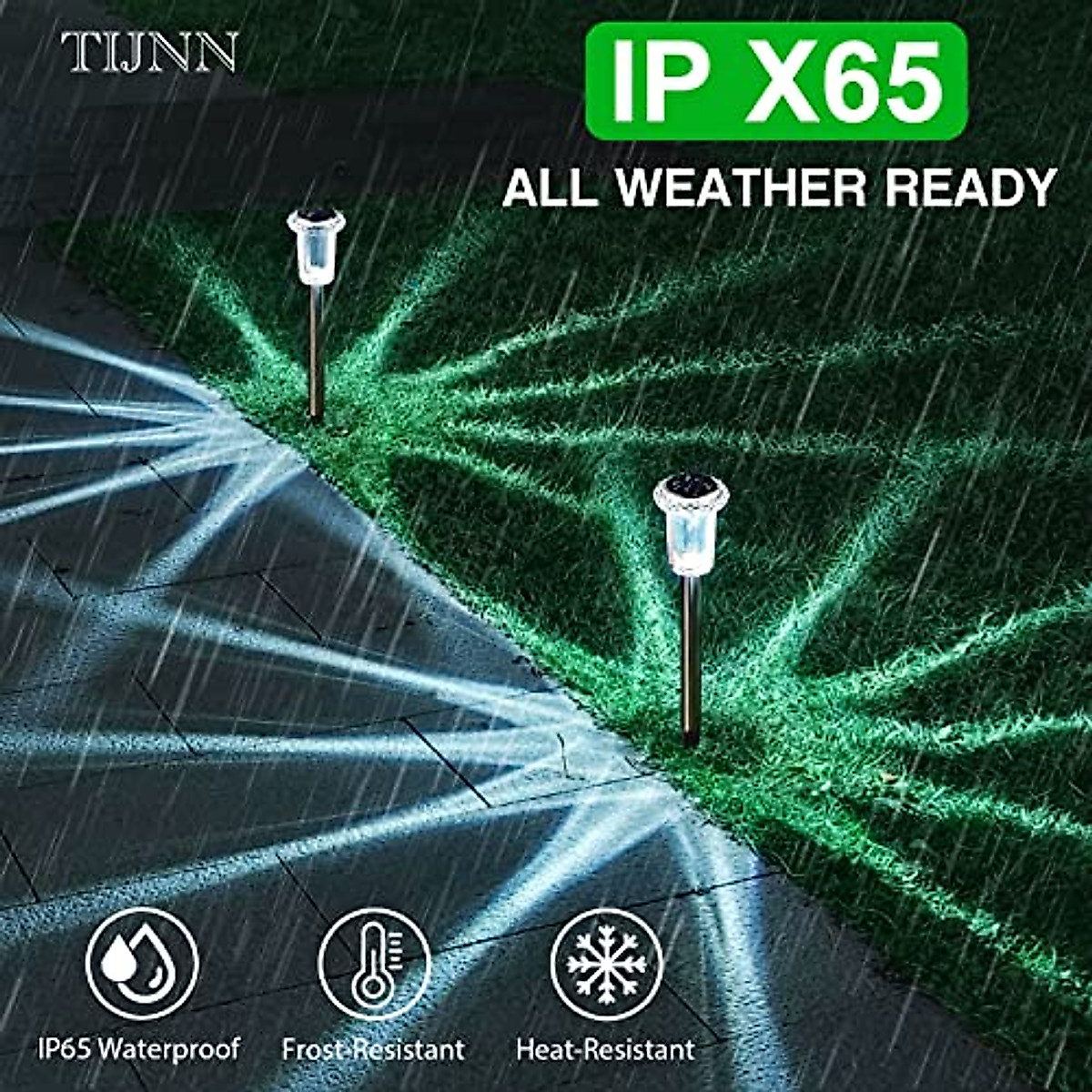 TIJNN Garden lights-12packs, Solar Outdoor Lighting Waterproof Lights for Garden, Patio, Lawn, Path.