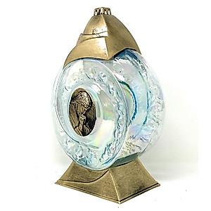 Importer AM Rainbow Glass Cemetery Memorial Candle with 3D Portrait of Praying Jesus | Grave Light Remembrance Decoration | European Style Candle Holder Home & Garden Decor (Jesus Praying, Gold)