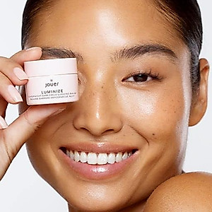 Jouer Luminize Overnight Dark Circle Slugging Balm – Fragrance Free, Caffeine Eye Cream, Overnight Eye Treatment, Brightening Eye Balm, Paraben Free, Gluten & Cruelty Free