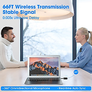 ZMOTG Wireless Lavalier Microphone, Lapel Mic for iPhone/Android/Camera/PC, Mini Clip-On Mic with 3 Cable Adapters for Video Recording, YouTube, TikTok, Vlogging, Interviews, and Live Streaming