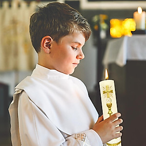 Religious Candles Catholic,Prayer Candles for Church Devotional Saint Blessed Mexican Gift,Baptism Candle,Cirios Religiosos Catolicos,Jesus Candle,Cross Candle,Cirio Pascual,Veladoras Mexicanas