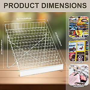 Gisafai 8 Tier Metal Greeting Card Display Magazine Display Rack Wire Countertop Rack for Literature Card Display Rack Comic Book Display Wider for Literature Books Cards Brochures Magazines Arts Dvd