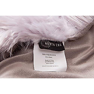 North End Decor Faux Fur Throw Blanket, Mongolian Long Hair Silver,