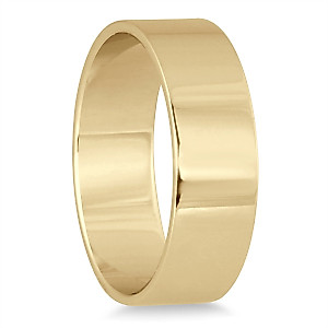 SZUL 6mm Flat Comfort Fit Wedding Band in 14K Yellow Gold