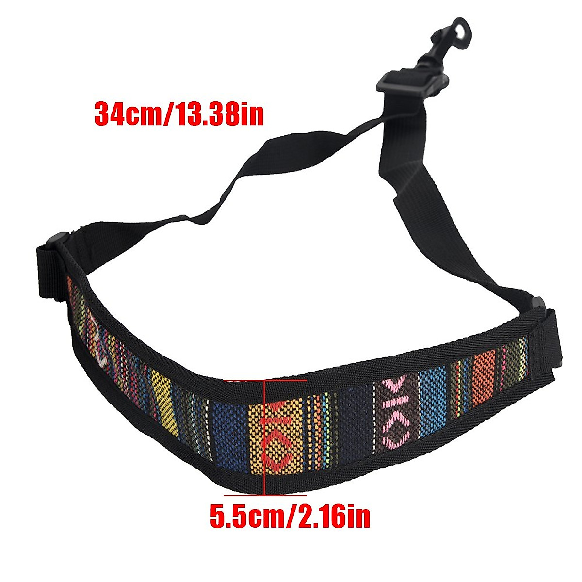 Saxophone Strap, Adjustable Single Shoulder Sax Strap Portable Cotton Neck Sax Strap(Folk Style)