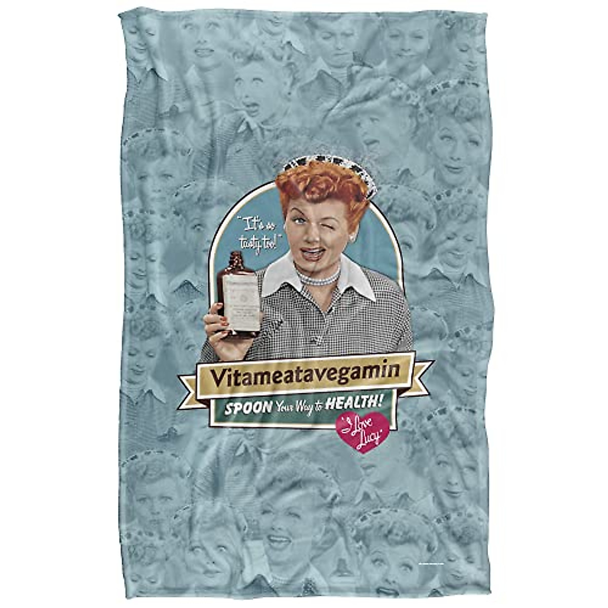 Trevco I Love Lucy Vitameatavegamin Silky Touch Super Soft Throw Blanket 36" x 58"