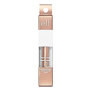 e.l.f. Liquid Metallic Eyeshadow, Gel Formula, Multi-Dimensional Finish For Bold Eye Looks, One-Swipe Coverage, Vegan & Cruelty-Free, Moon, 0.1 Fl Oz