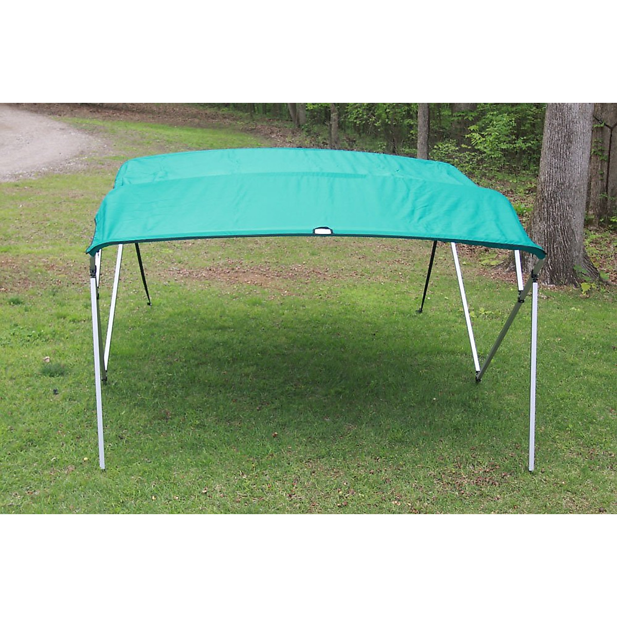 Square Tube Frame VORTEX Teal 4 Bow Pontoon/Deck Boat Bimini TOP 10' Long, 91-96