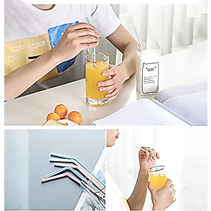 600pcs Plastic Drinking straws, Flexible straws, 8" Long, Stripes Multiple Colors Straws,suitable for various drinks, juice, milk, tea, cocktails, parties, daily use (600pcs)