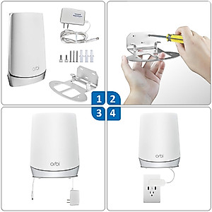 PETIMETI Wall Mount for Netgbear Orbi WiFi 6 Router with Sturdy Metal Stand Compatible Orbi WiFi 6 Router RBK753 RBK852 RBK853 RBS750 RBK752 RBK850 RBS750 RBS751(1 Pack)
