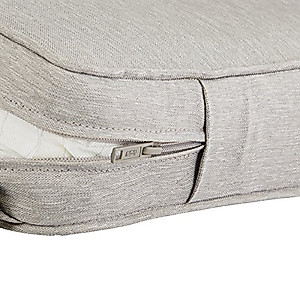 Classic Accessories Montlake FadeSafe Water-Resistant 25 x 22 x 4 Inch Outdoor Back Cushion Slip Cover, Patio Furniture Cushion Cover, Heather Grey, Patio Furniture Cushion Covers