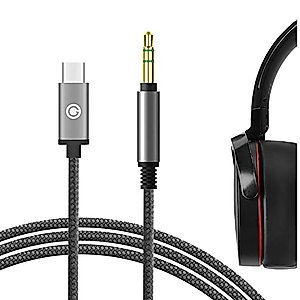 GEEKRIA Nylon Braided USB-C Digital to Audio Cable Compatible with Sony WH-1000XM5 1000XM4 MDR-XB950BT XB950N1 Cable, Type-C Aux Audio Cord for Pixel 6/5/4a, S20+, Note 10/20 (4 ft/1.2m)