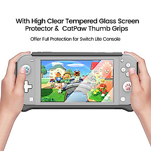 Switch Lite Protective Case for Nintendo Daily Gift (Ergonomic /Sturdy /Full Protection) Gift Idea Family Happy Hours Gray