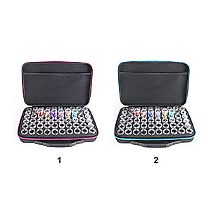 Bead Storage Case Beeding Containers Set, 60 Bottles Jars Diamond Painting Accessory Hand Bag, Zipper Design Protective Cover Toolbox, for DIY Diamond, Nail and Other Small Items(Blue)