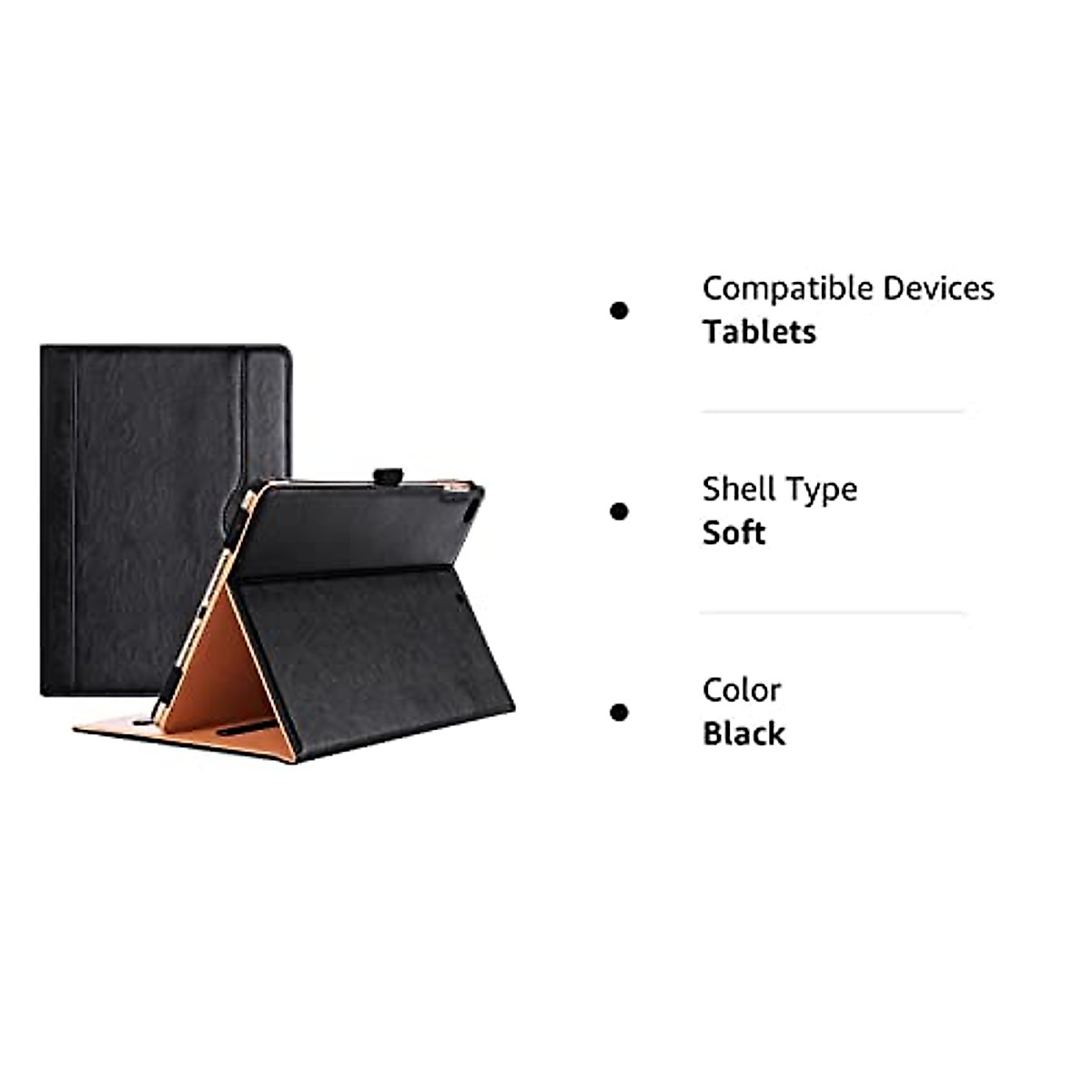 ProCase iPad 9.7 Case 2018/2017 iPad Case - Stand Folio Cover Case for Apple iPad 9.7 Inch, Also Fit iPad Air 2/ iPad Air -Black
