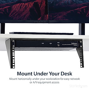 StarTech.com 4U Wall Mount Patch Panel Bracket - 19 inch Steel Vertical Mounting Rack for Network and Data Equipment, TAA (RK419WALLV)