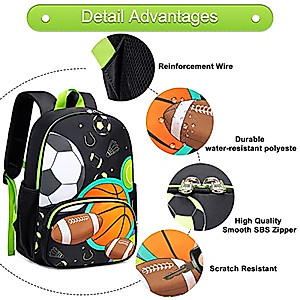 Backpack for Kids Boys Girls Preschool Kindergarten Bookbag Set with Lunch Box Soccer Toddler School Bag