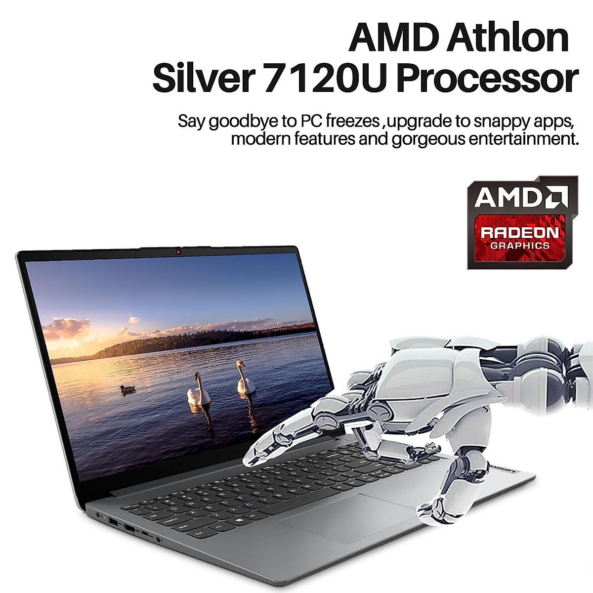 Lenovo 2023 Newest 15.6" Ideapad 1 Laptop, AMD Athlon Dual-Core Processor, 4GB RAM, 128GB PCIe SSD, HD Anti-Glare Display, Bluetooth,WiFi,HDMI,Webcam, Windows 11 Home in S Mode, Bundle with JAWFOAL