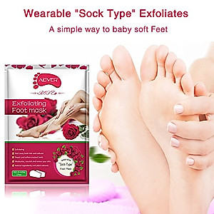Foot Peel Mask - (3 Packs) Peeling Away Calluses and Dead Skin Cells - Exfoliating Foot Mask, Baby Soft Smooth Touch Feet-Men Women (Rose )