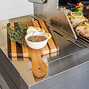 KitchenAid 720-0954L 4-Burner Stainless Steel Free Standing 55000 BTU Propane Gas Grill with Black Cabinet and Side Burner