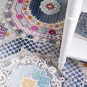 Rugs.com Budapest Collection Area Rug – 8' x 10' Multi Low-Pile Rug Perfect for Living Rooms, Large Dining Rooms, Open Floorplans