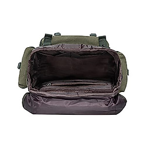 KAUKKO Vintage Casual polyster and Leather Rucksack Backpack(18-CANVAS ARMYGREEN)