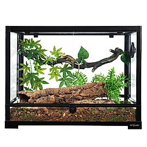 REPTIZOO 3 PCS Reptile Climbing Branch Terrarium Plants Decor with Suction Cup Resin Spliceable Corner Branch for Amphibian Snake Lizards Geckos Habitat Decor