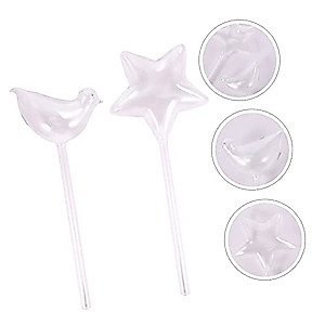 HANABASS Glass 2pcs Automatic Clear Droppers Travel Globes Outdoor Garden Vacation Device Indoor Irrigation Plants Gardens Cartoon Birds Plant Watering Drip Design Dripping Devices Tools