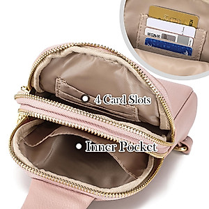 AOCINA INICAT Small Sling Bag Crossbody Vegan Leather Fanny Packs for Women Fashionable Chest Bag for Travel(0-Pink)