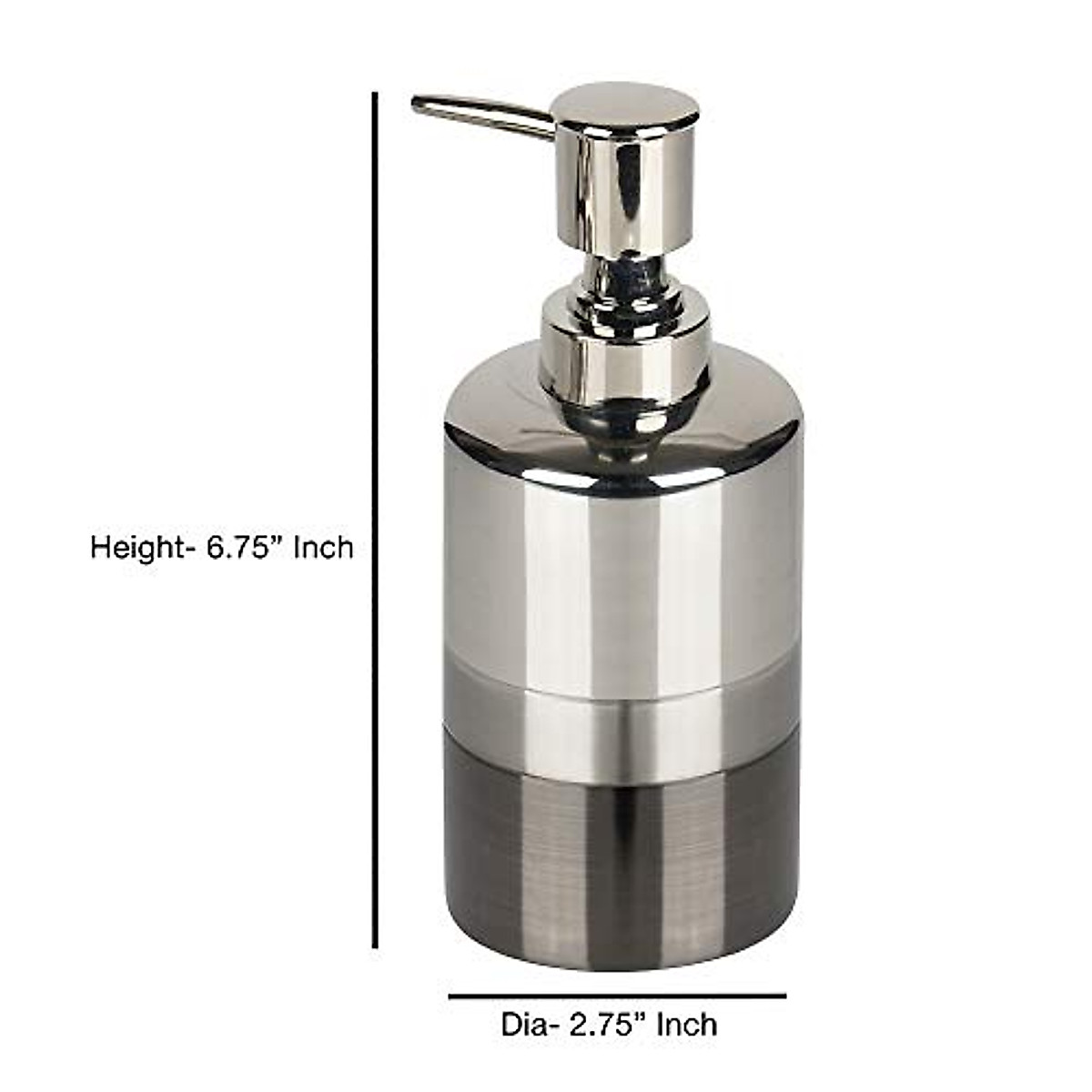 nu steel (Set of 4 Triune Bath Accessory Set in 3-Tone Shiny Gray Stainless Steel for Bathrooms & Vanity Spaces