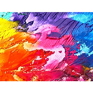 Multicolored Rainbow Pattern Textured Marble Abstract Art Kitchen Glass Cutting Board Modern Decorative Gift Wavy Contrast Design