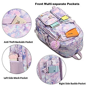 Hidds Laptop Backpacks 16 Inch School Bag College Backpack Anti Theft Travel Daypack Bags Bookbags for Teens Girls Women Students (Tie-Dye Purple)