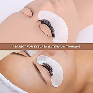 BEYELIAN Lash Mannequin Head, Eyelash Mannequin Head with Eyelids, Lash Extension Training Practice Head, 4 Pairs Removable Eyelids, Soft-Touch, Natural Color Realistic