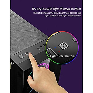 HDYD ATX Case,Mid-Tower PC Gaming Case ATX/M-ATX/ITX - Front I/O USB 3.0 Port - Tempered Glass Side Panel - 6 Fan Position - Support 200mm Fan Installation