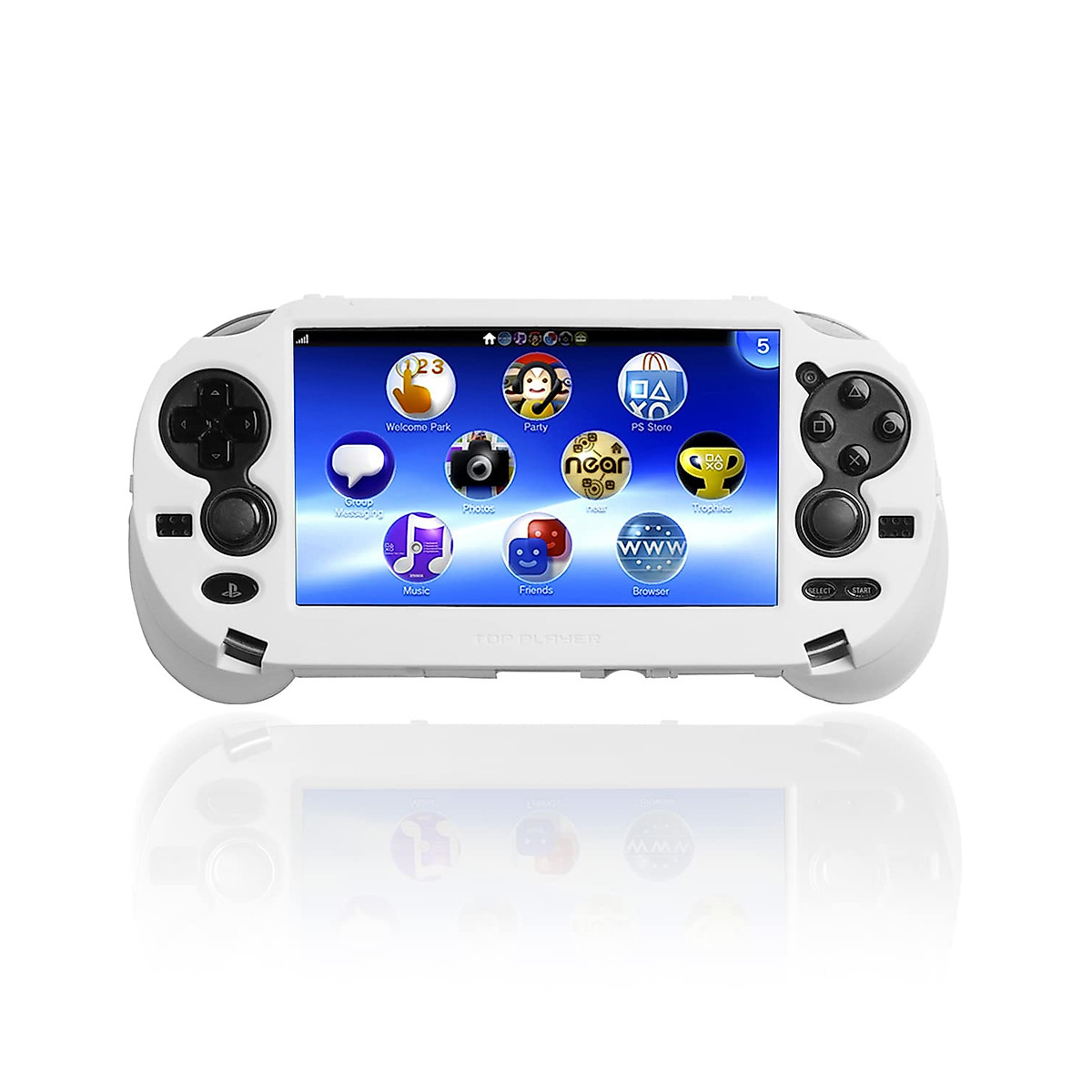 L2 R2 Trigger Hand Grip Shell Controller Protective Case for Sony PS Vita 1000 (White)