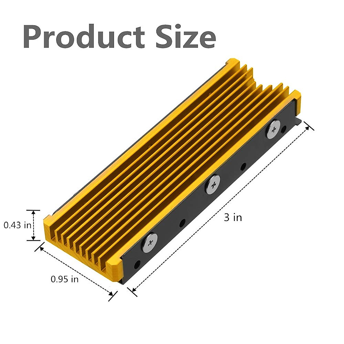 NVMe Heatsinks for M.2 2280mm SSD Double-Sided Cooling Design（Gold）