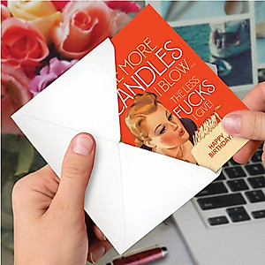 NobleWorks - 1 Funny Women's Birthday Card - Hilarious Bday Greeting Card with Envelope, Sassy Celebration - Candles I Blow C9309BDG