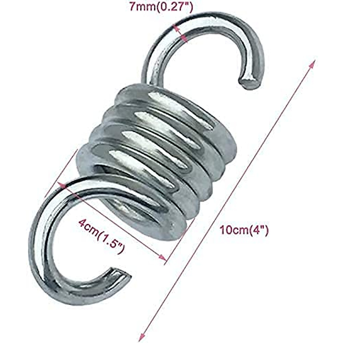1100LBS Capacity 4INCH Heavy Duty Spring Hammock Chair Spring Porch Swing Springs Hook Suspension Swing Extension Spring for Hammock,Boxing Bag,Hanging Chair,Gym,Patio Swing Hanger 2Pieces