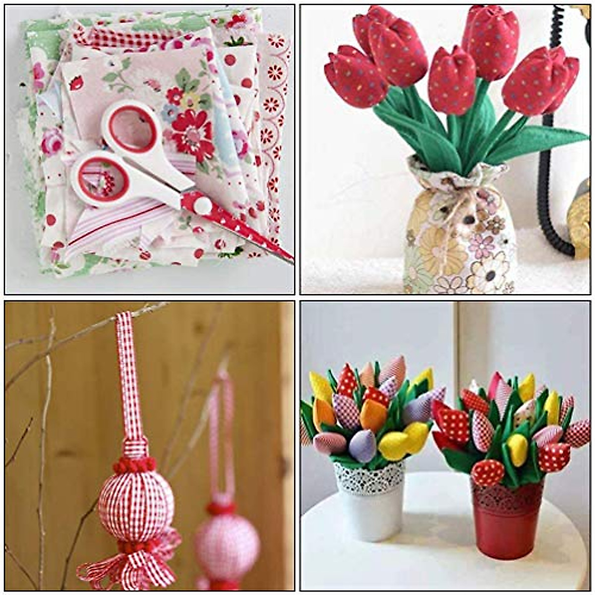 BESTOYARD 7pcs Red Cotton Fabric Bundles Quilting Fabric Quilting Sewing Fabric Pre Cut Quilting Cotton Crafts Textile Square Fabric Different Patterns for DIY Sewing 50cm