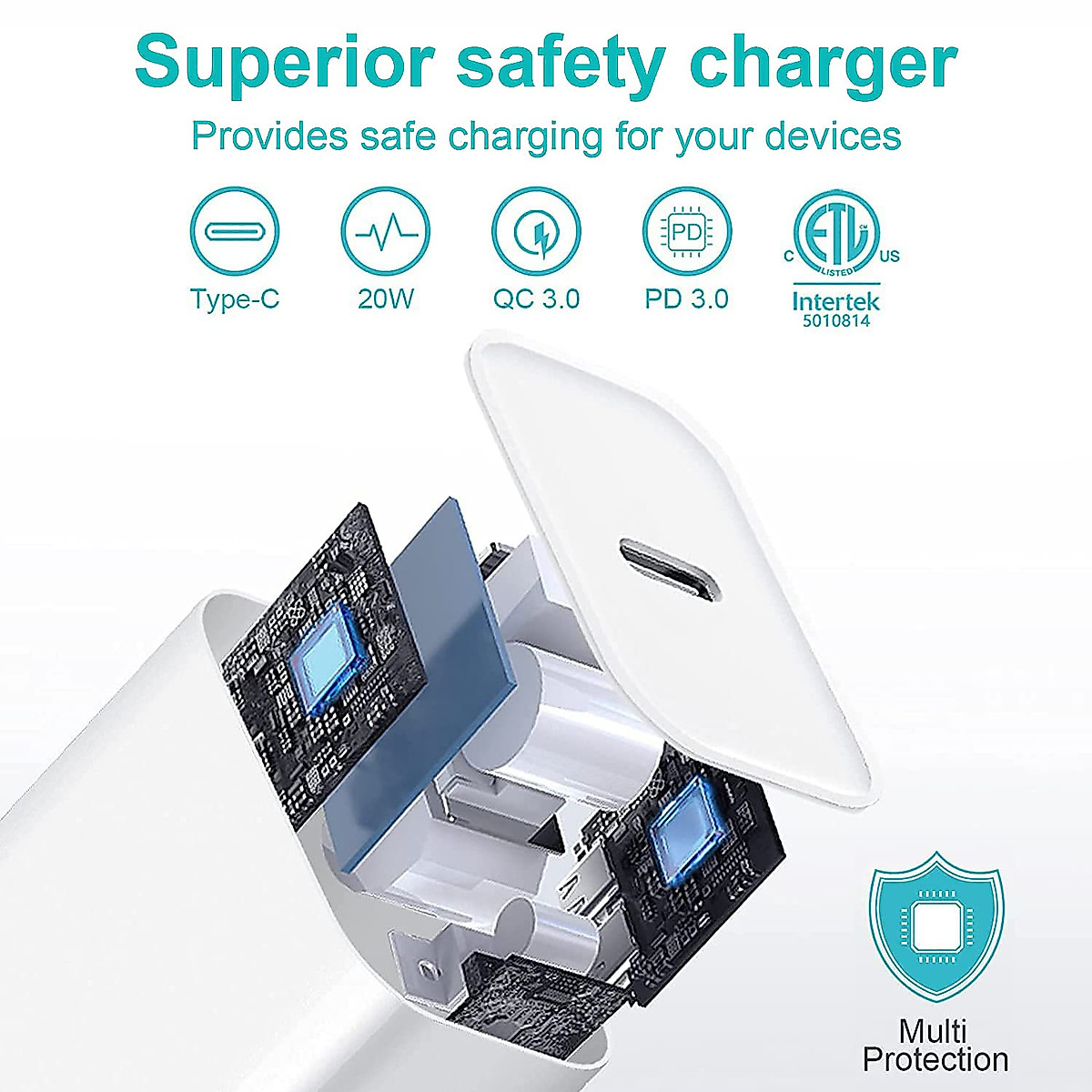 iPad Fast Charger, 20W iPad Pro Charger with 10FT iPhone 16 15 Charging Cable for iPhone 16/16 Pro/15/15 Pro Max/15 Plus, iPad 10th, iPad Air 5/4th, iPad Mini 6th, iPad Pro 12.9/11 inch 2022/2021/2020