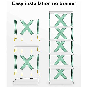 XUELF Vertical Shoe Tower, Narrow Corner Shoe Rack, Space Saving Shoe Rack, DIY Free Standing Shoes Storage Organizer, for Small Entryway, Closet, Hallway, Easy Assembly