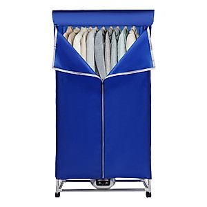 VPABES Portable Clothes Dryer with Timer, 1200W Drying Machine for Laundry 2-Tier Foldable Clothes Dryer Rack Stainless Steel Mini Dryer for Apartments Home Dorms Travel RV (Blue w/Remote)